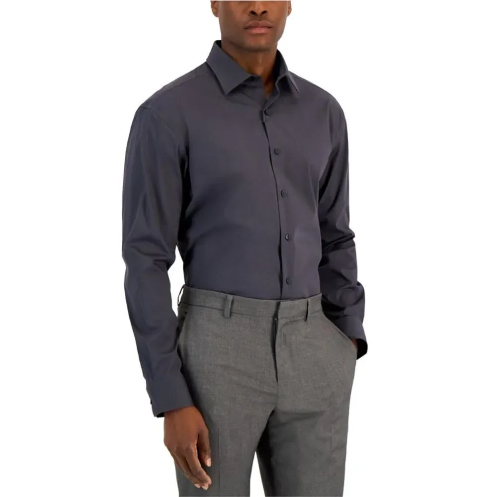 Alfani | Shirts | Alfani Mens Classic Button Down Dress Shirt Grey 7175 ...